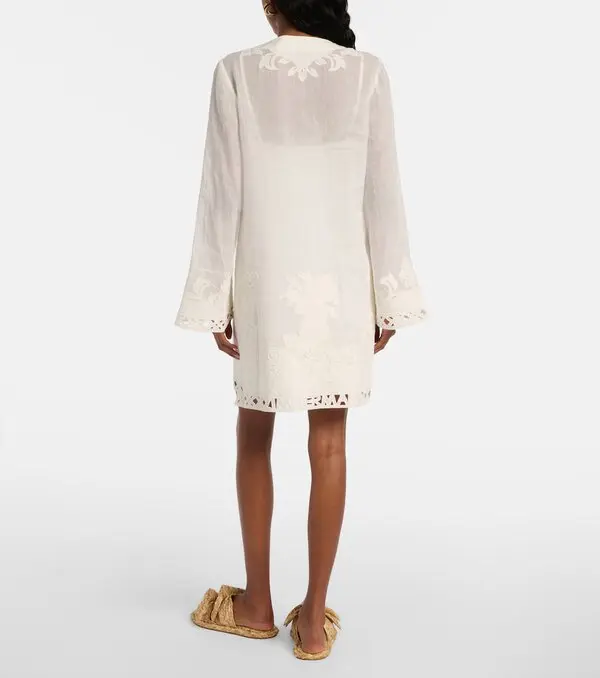 Zimmermann Indra Embroidered Mini Dress - White