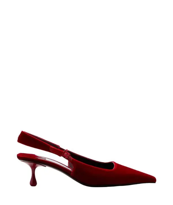JIMMY CHOO Amel Velvet Slingback Pumps - Red