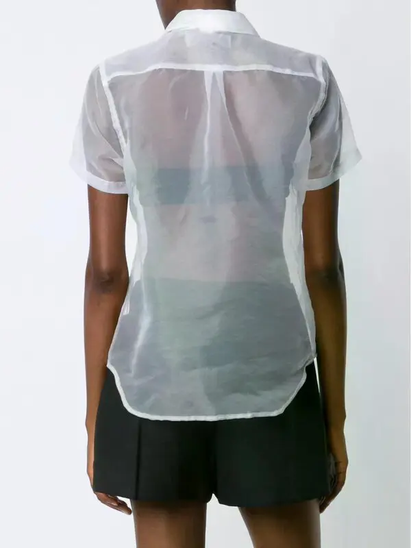 Comme Des Garçons Sheer Button Detail Blouse