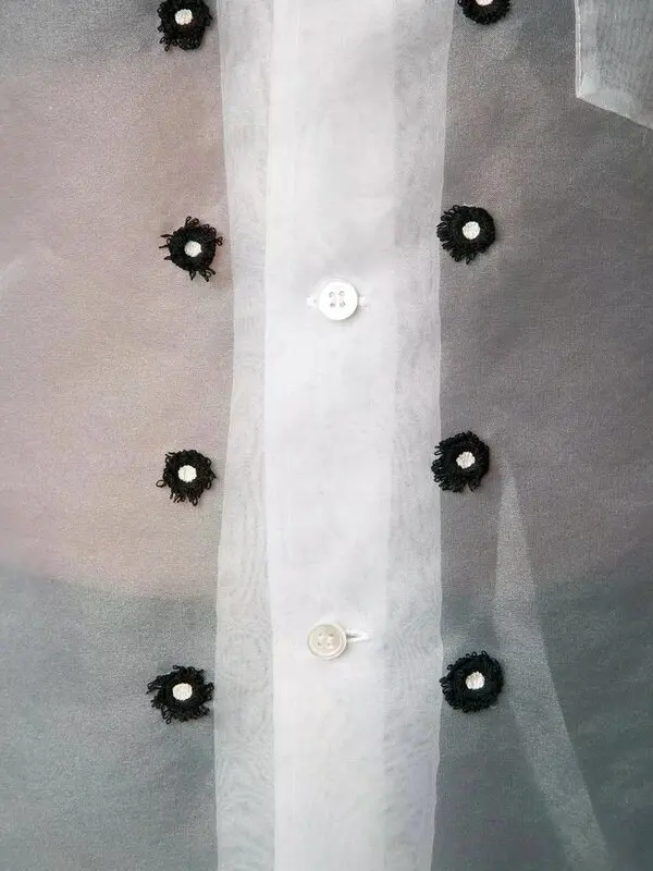 Comme Des Garçons Sheer Button Detail Blouse