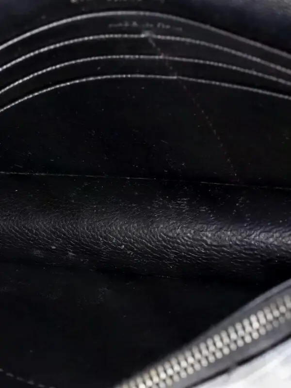 Saint Laurent Classic Monogram Wallet On Chain Matelassé Chevron - Black