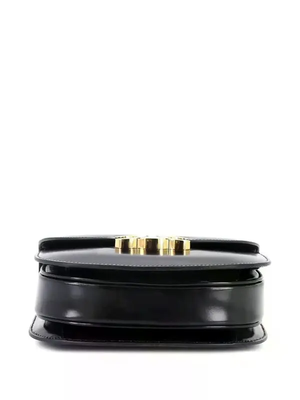 Celine Triomphe Besace Clea Chain Flap Bag - Black