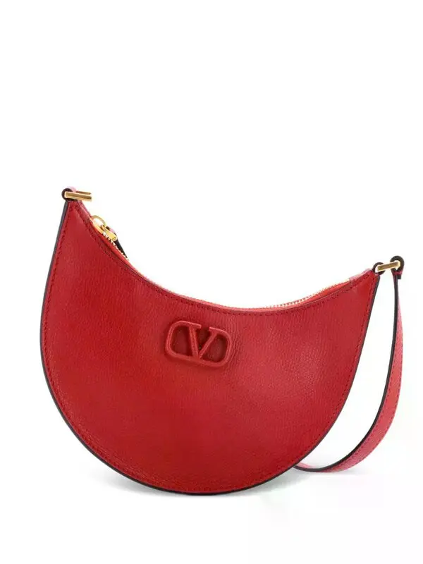 Valentino Garavani Vlogo Leather Mini Hobo Bag - Red