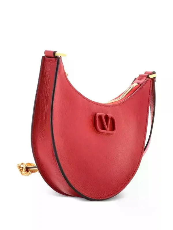 Valentino Garavani Vlogo Leather Mini Hobo Bag - Red