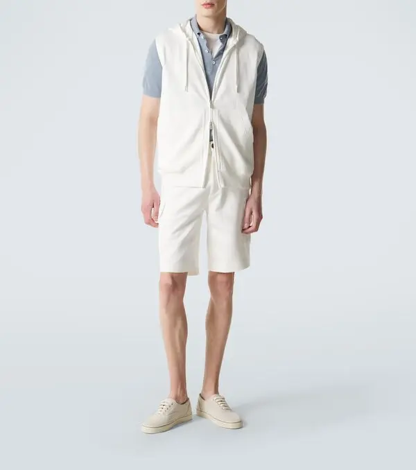 Brunello Cucinelli Cotton-blend Cargo Shorts - White