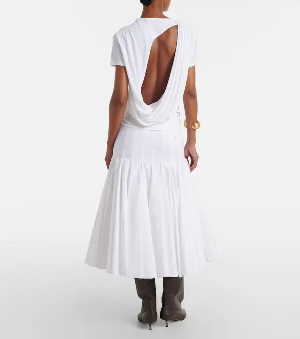 Jacquemus Agave Cotton Poplin Midi Skirt