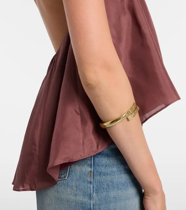 Zimmermann Aster Beaded Halterneck Silk Top - Burgundy