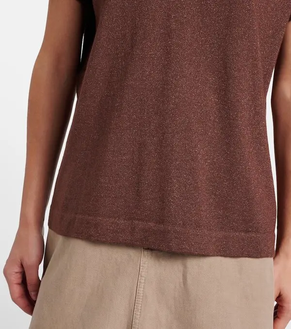 Brunello Cucinelli Cashmere And Silk-blend Lamé Sweater - Brown