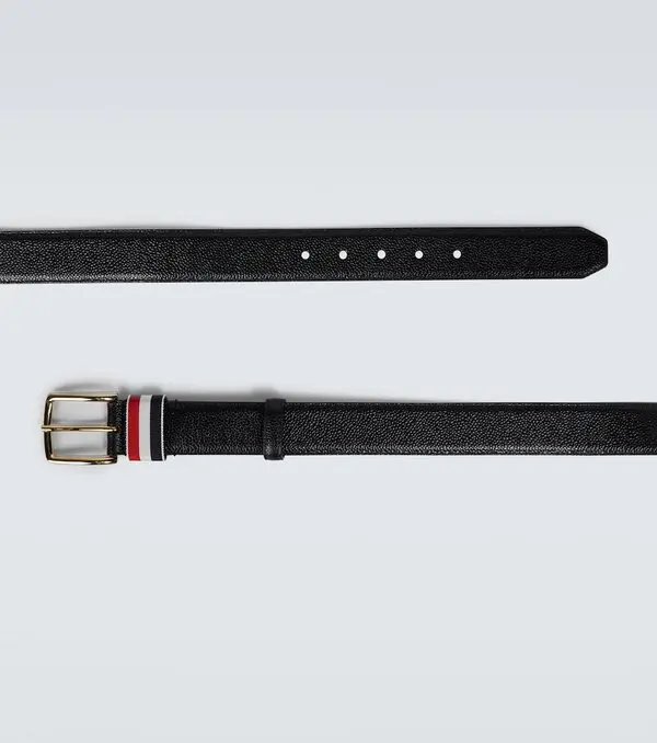 Thom Browne Calf Leather Belt With Gold-tone Buckle