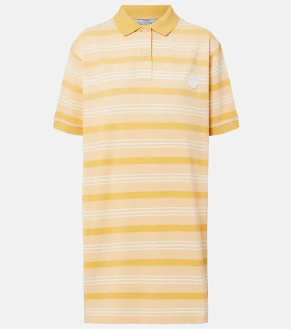 Prada Striped Cotton Pique Polo Dress