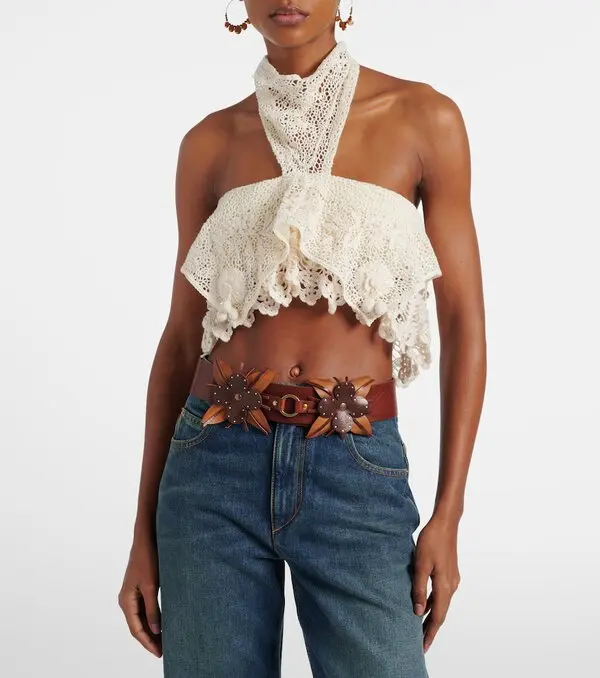 Isabel Marant Étoile Dunvel Crochet Halterneck Crop Top