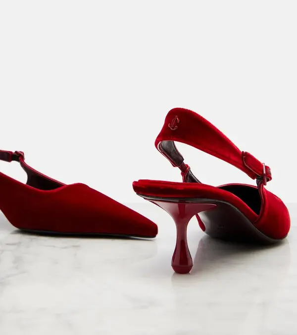 JIMMY CHOO Amel Velvet Slingback Pumps