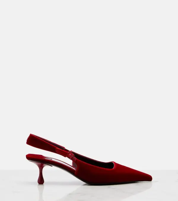 JIMMY CHOO Amel Velvet Slingback Pumps