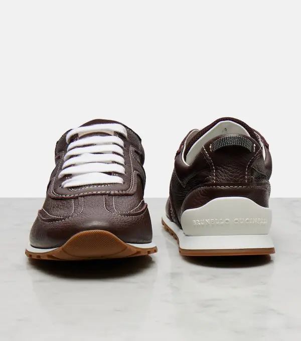 Brunello Cucinelli Monili Leather Sneakers