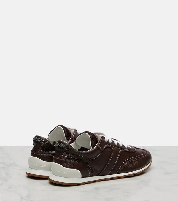 Brunello Cucinelli Monili Leather Sneakers