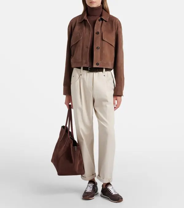 Brunello Cucinelli Monili Leather Sneakers