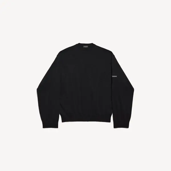 Balenciaga Classic Cashmere Knit Crewneck Sweater - Black