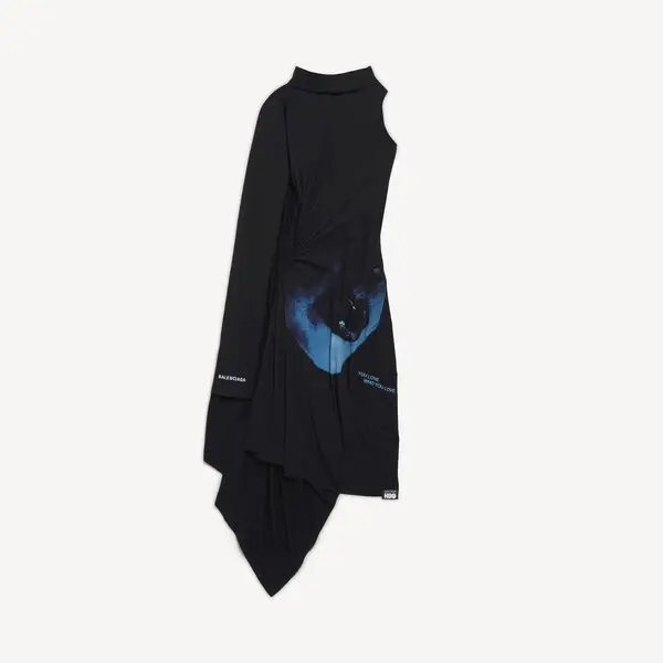 Balenciaga Lips Draped Midi Dress