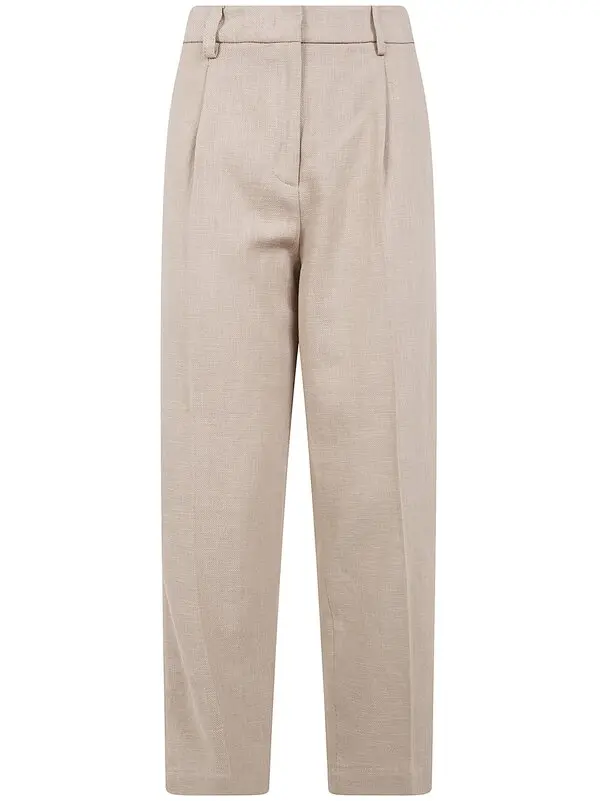 DRHOPE Elastic Waist Trousers - Beige