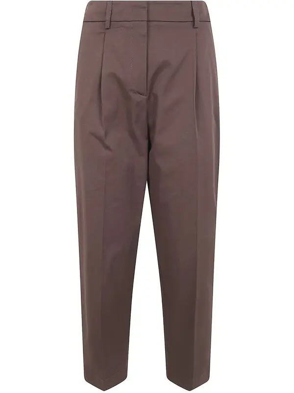 DRHOPE Elastic Waist Trousers - Brown