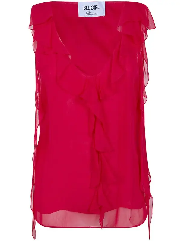 BLUGIRL Georgette Blouse - Red