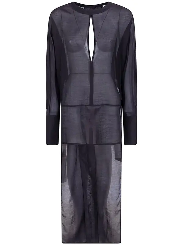 DARKPARK Marine Keyhole Neckline Voile Shirt
