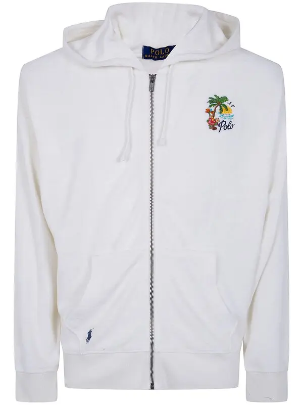 Polo Ralph Lauren Hooded Full Zip Sweatshirt - White