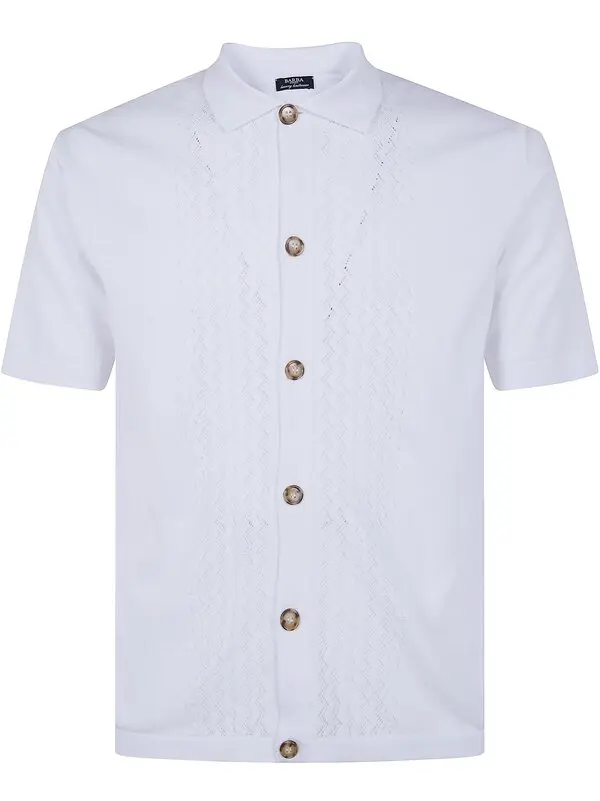 BARBA NAPOLI Cotton Drawn Shirt - White