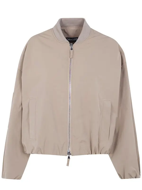 DRHOPE Nylon Bomber Jacket - Brown