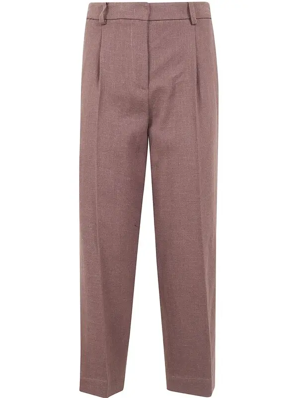 DRHOPE Elastic Waist Trousers - Brown