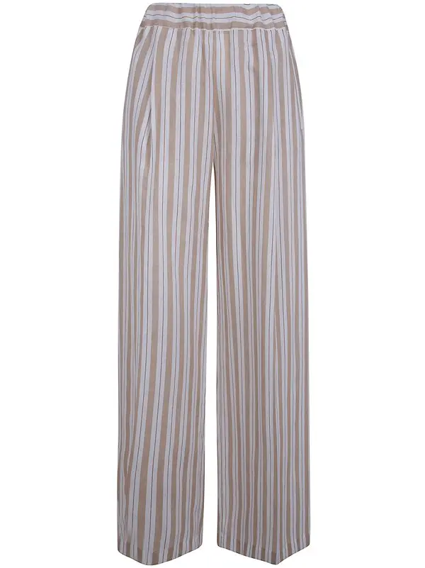 SEMICOUTURE Elastic Linen Trousers - Beige