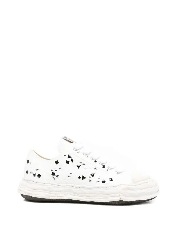 Mihara Yasuhiro Peterson 23 Original Sole Embellished Canvas Low Top Sne - White