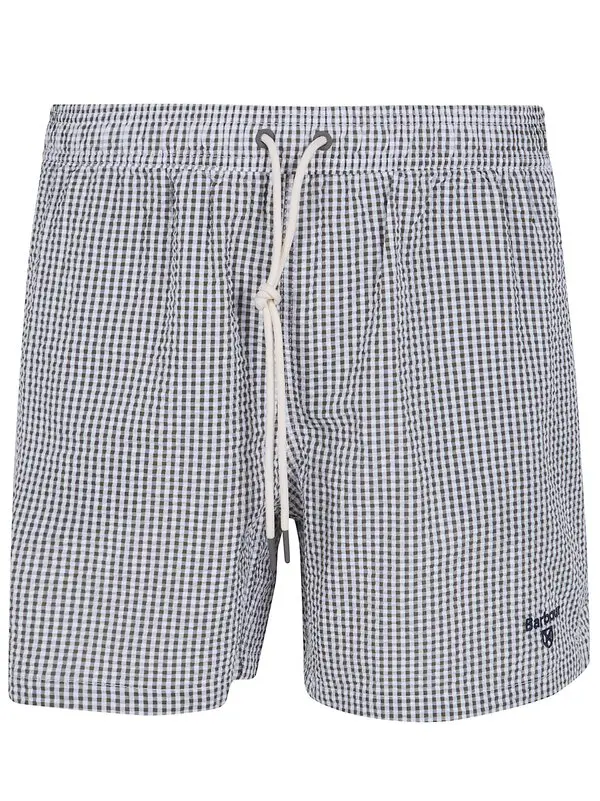 Barbour Gingham Seersucker Swim Shorts - Green