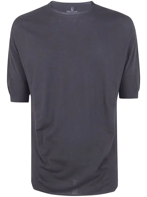 MD75 Short Sleeve Cotton Sweater - Black
