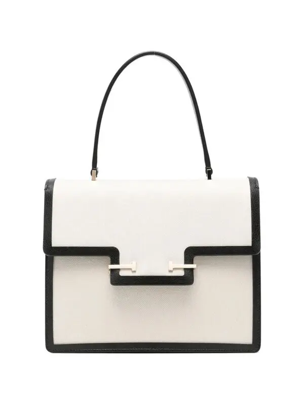 TOM FORD Canvas And Leather Top Handle Bag - Beige