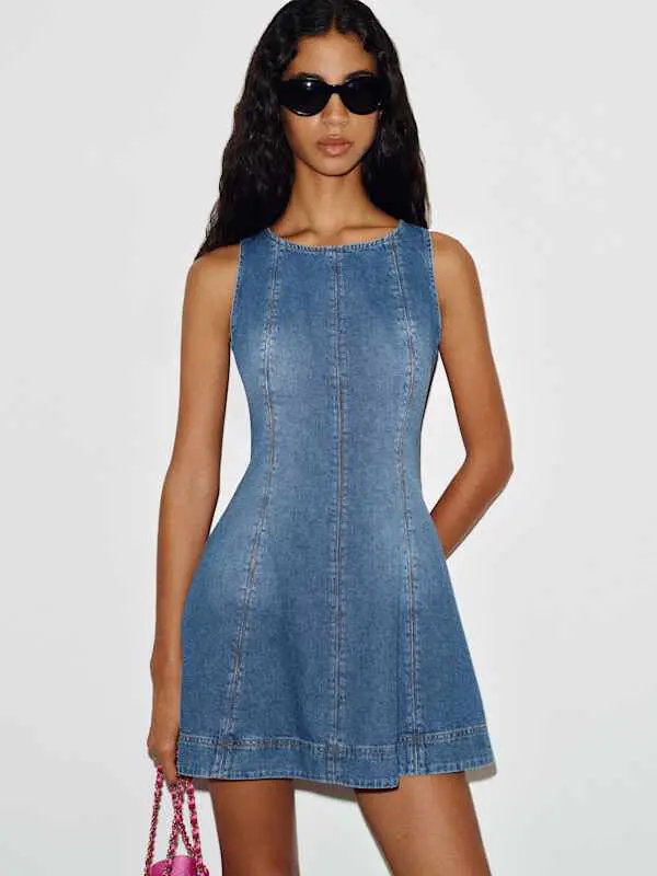 REFORMATION Kehlani Denim Mini Dress