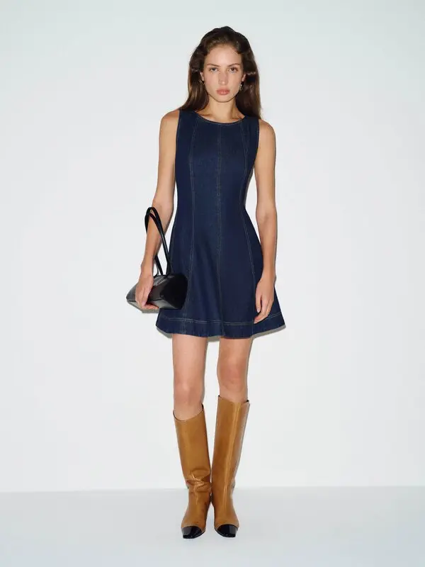 REFORMATION Kehlani Denim Mini Dress - Blue