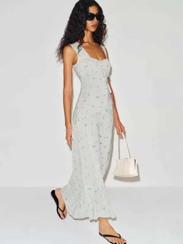 REFORMATION Saphira Lace Maxi Dress - Blue