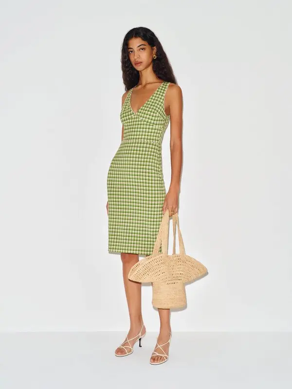 REFORMATION Joni Knit Midi Dress - Green