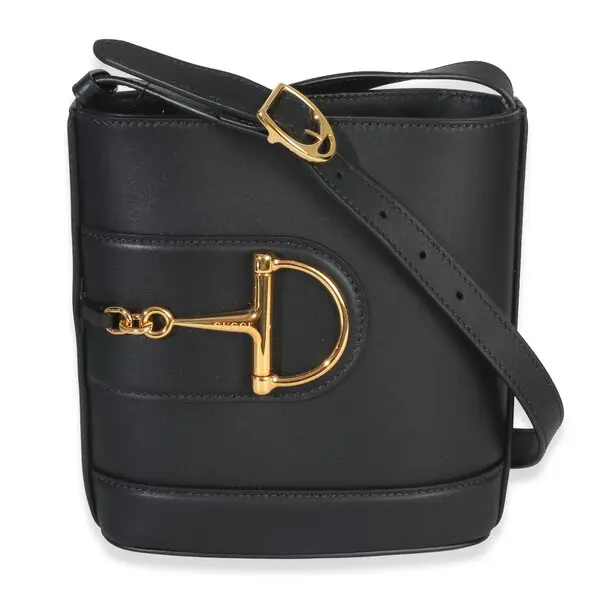 Gucci Smooth Calfskin Hasler Horsebit Bucket Bag