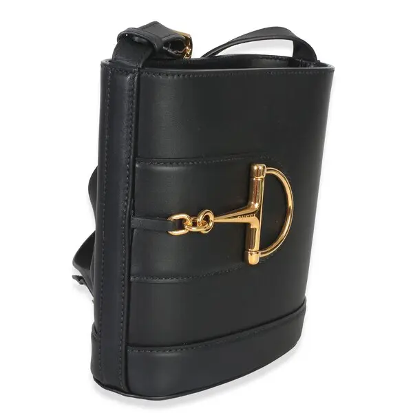 Gucci Smooth Calfskin Hasler Horsebit Bucket Bag