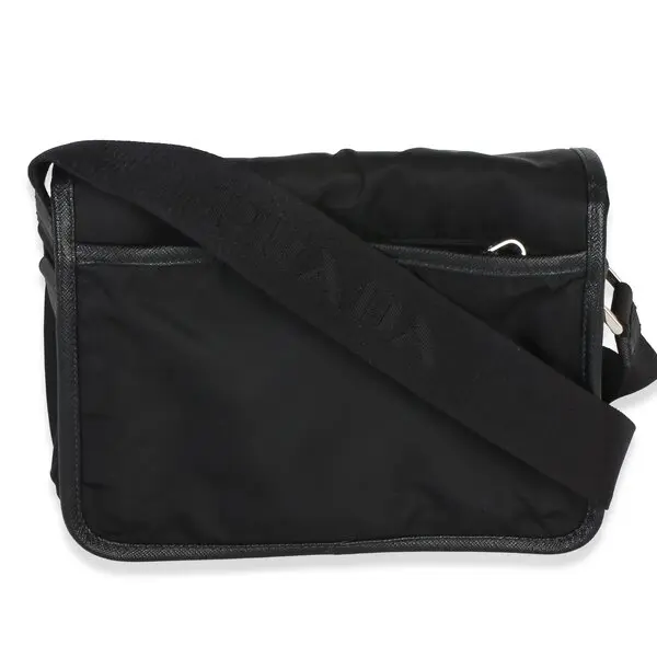 Prada Re-nylon Saffiano Double Buckle Messenger Bag