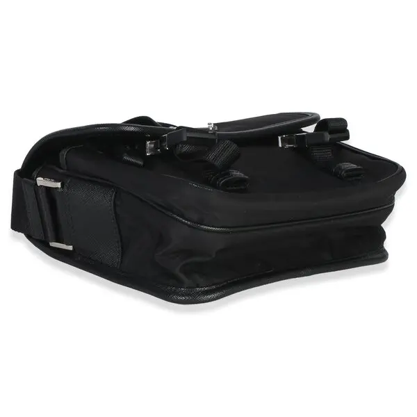 Prada Re-nylon Saffiano Double Buckle Messenger Bag