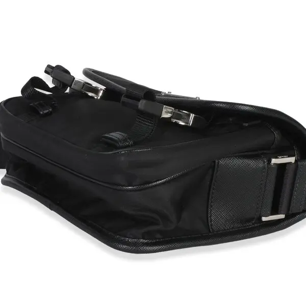 Prada Re-nylon Saffiano Double Buckle Messenger Bag