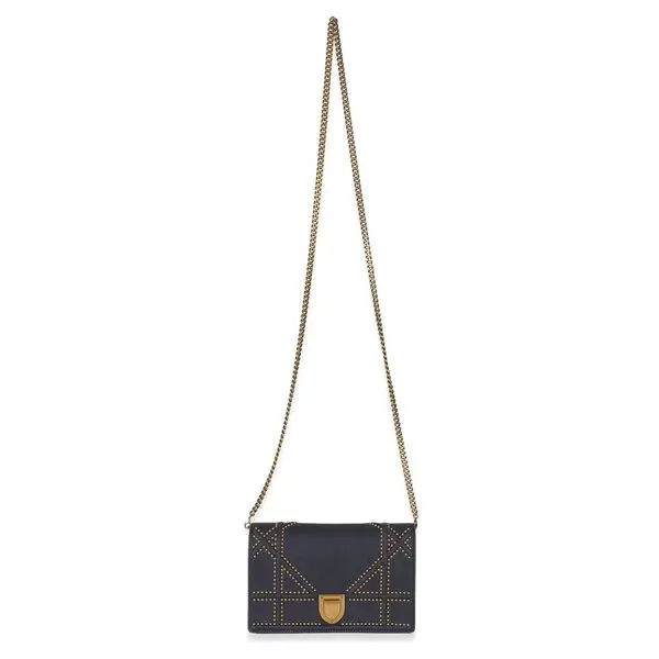 Dior Denim Studded Wallet On Chain