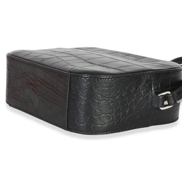 Saint Laurent Calfskin Camera Bag Crocodile Embossed