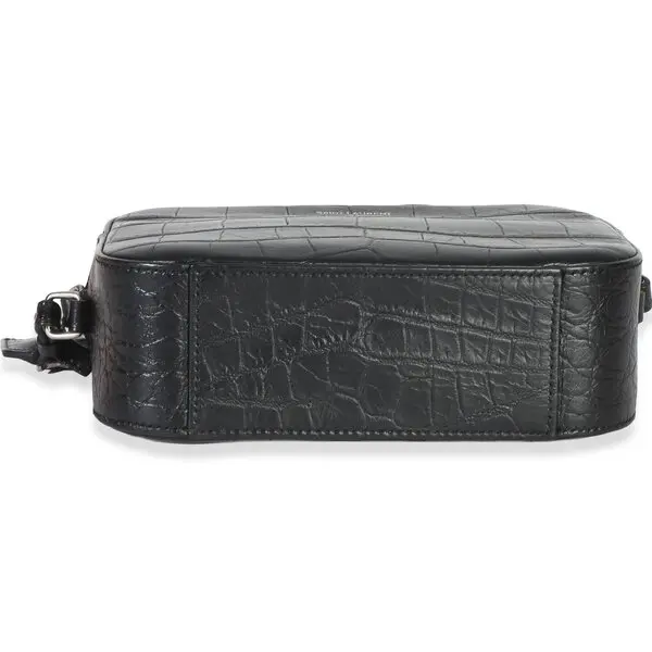 Saint Laurent Calfskin Camera Bag Crocodile Embossed