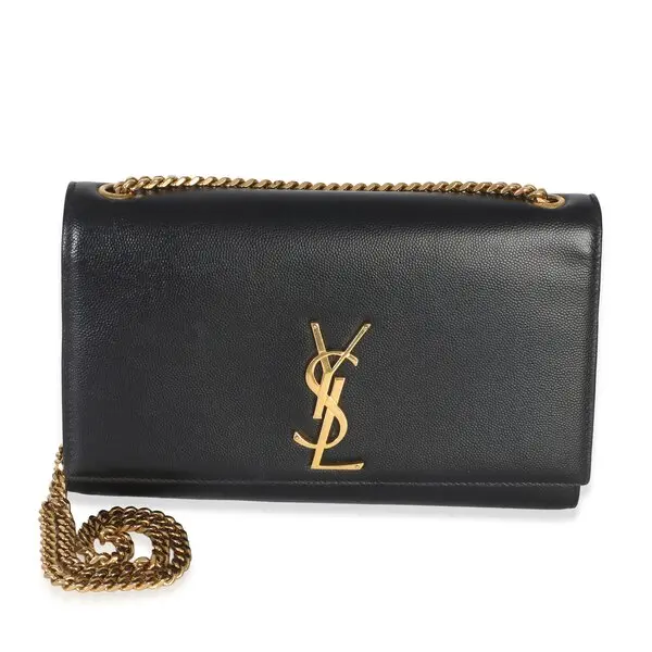 Saint Laurent Grain De Poudre Kate Chain Bag - Black