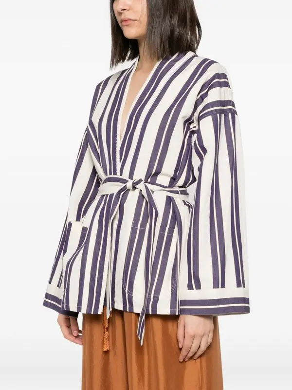 FORTE_FORTE Striped Kimono Jacket - Blue