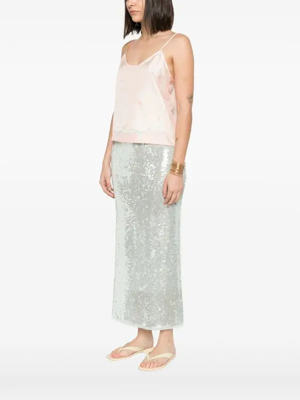 FORTE_FORTE Printed Silk Tank Top - Pink